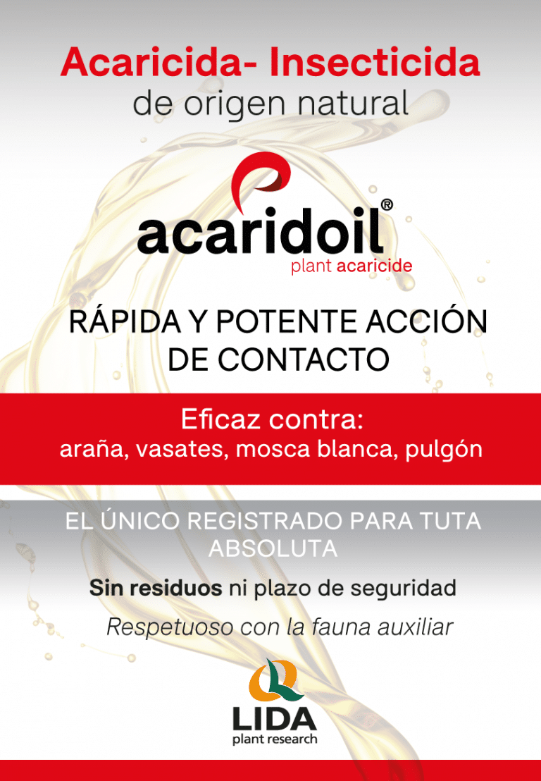 ACARIDOIL®, acaricida-insecticida ecológico control de Tuta absoluta